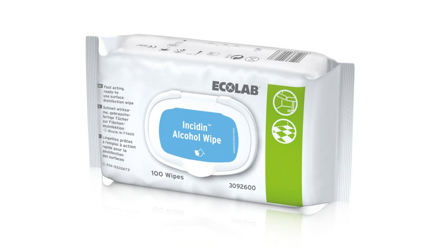 ECOLAB Flächendesinfektionstücher Incidin Alcohol Wipe 6 x 100 Stück
