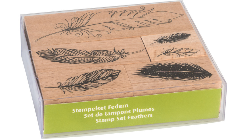 HEYDA Stempel-Set Federn 12x10x3cm