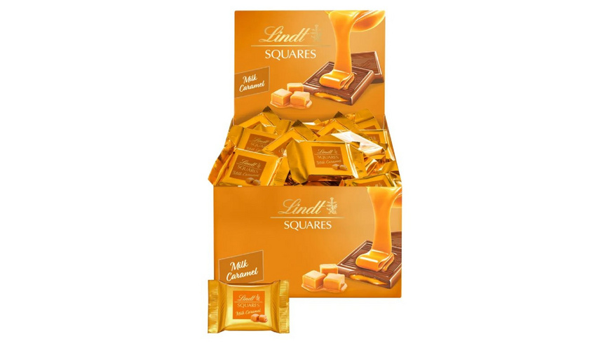 LINDT Squares Caramel Thekensteller 750g