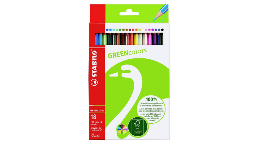 STABILO Farbstifte Greencolors - 18 Farben
