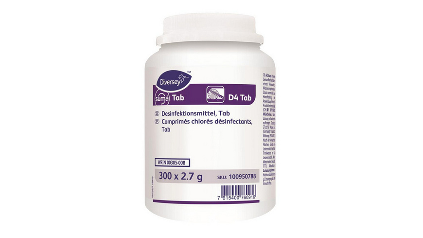 SUMA Desinfektionstabletten Tab D4 Tab 4 x 300 Stück